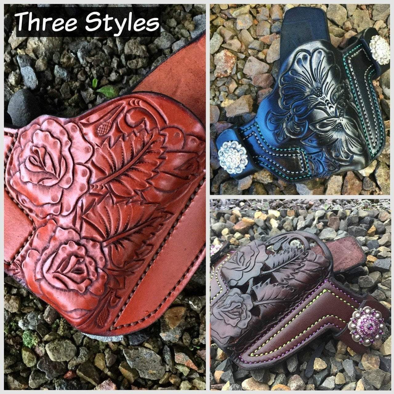 Women's Waistband Holster | Leather Floral Design | Gun Goddess ...