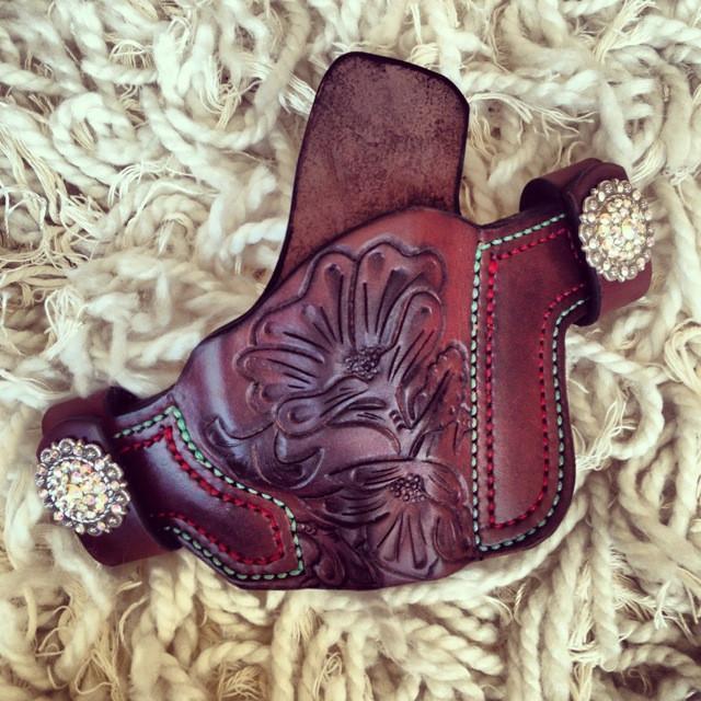 Women's Waistband Holster | Leather Floral Design | Gun Goddess ...