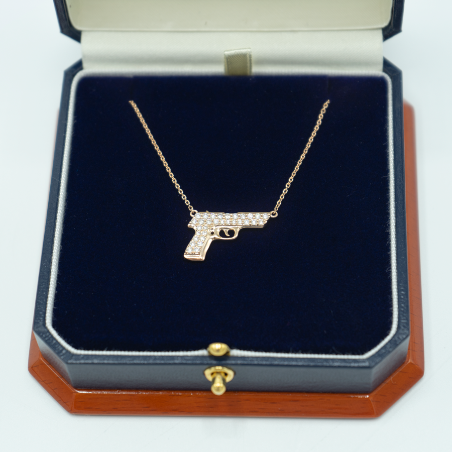 Gold 'n Diamonds Gun Necklace | Women's Jewelry | Gun Goddess ...