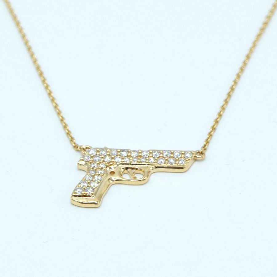 Gold 'n Diamonds Gun Necklace | Women's Jewelry | Gun Goddess ...